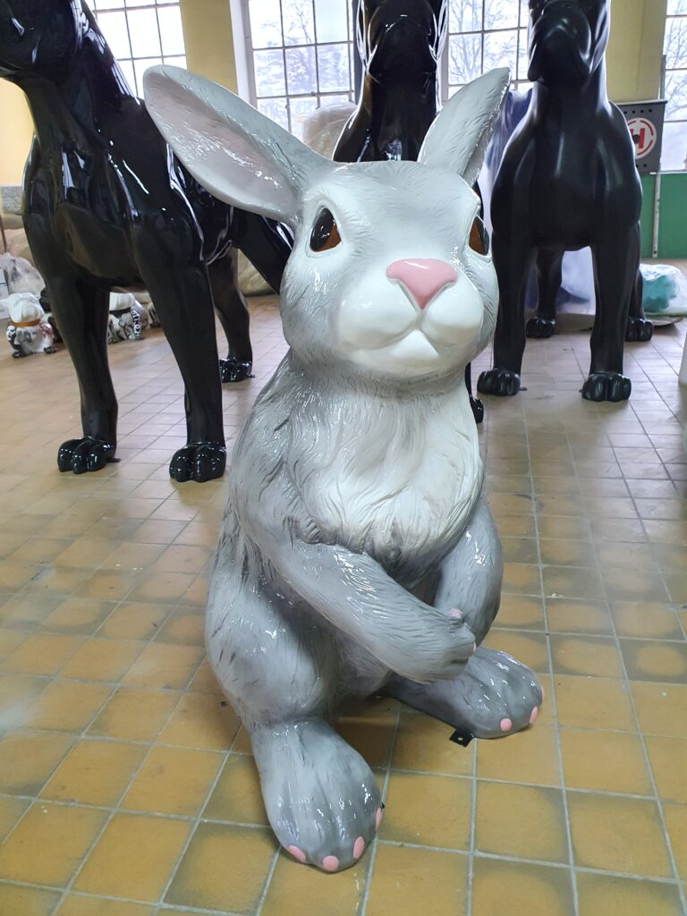 Large Rabbit Fiberglass Statue - Single Color | 3DFORM