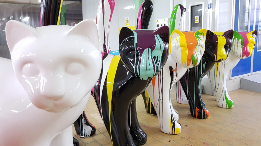 Large Cat Fiberglass Decoration Figure - Single Color Edition | 3DFORM