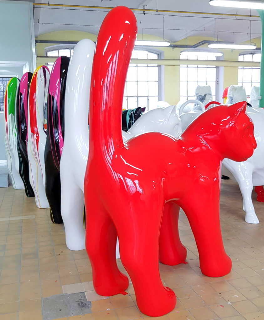 Large Cat Fiberglass Decoration Figure - Single Color Edition | 3DFORM