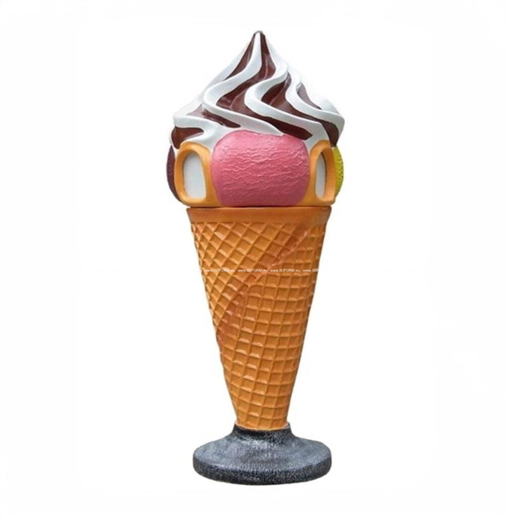 Advertising Ice Cream Waste Bin with Glaze | 3DFORM
